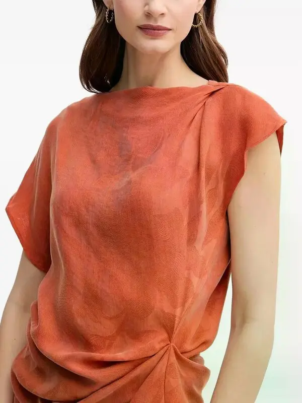 HOSS INTROPIA Draped Short Sleeve Blouse