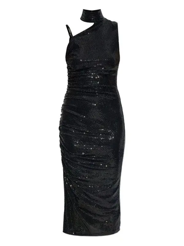 Versace Sequinned High-neck Dress - Black