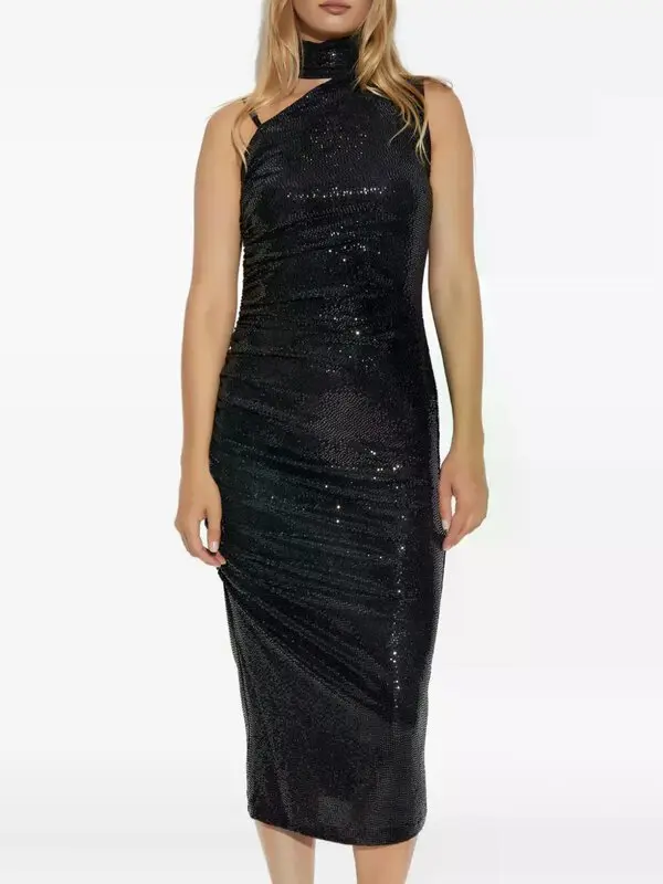 Versace Sequinned High-neck Dress - Black