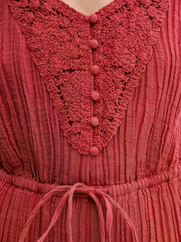handamade crochet dress Handmade – Aprilsunrises T232058X Romantic Tulle Boho motherhoodpt1 Color:BIJOU BLUE The natural fringes create