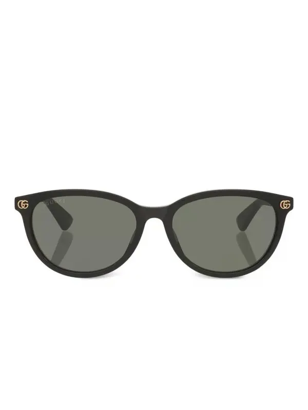 Gucci Logo-detail Round-frame Sunglasses - Black