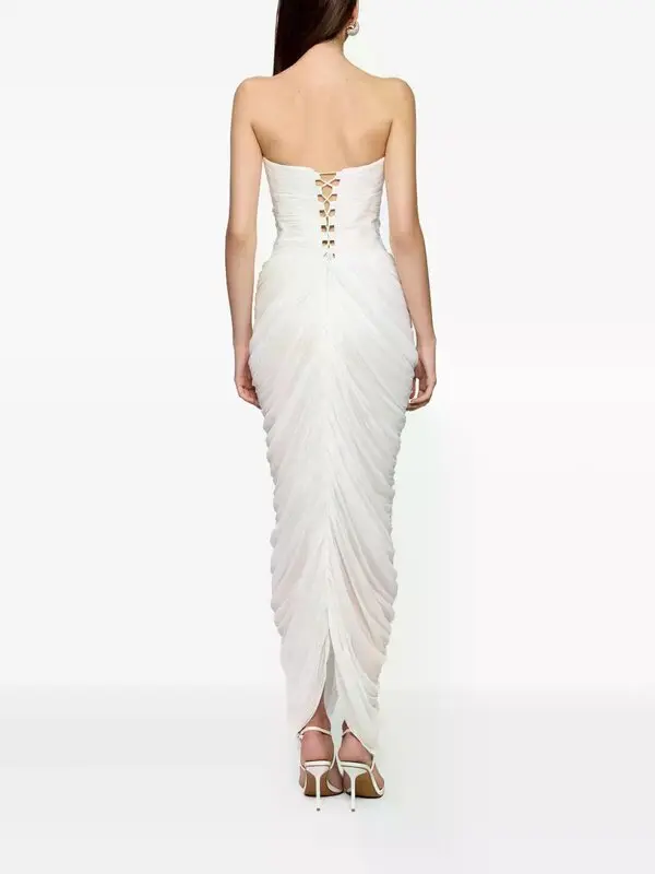 ANA RADU Rose-embellished Draped Maxi Dress