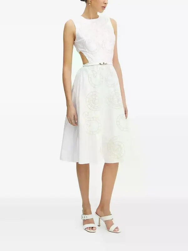 SILVIAN HEACH Embroidered Cut-out Midi Dress