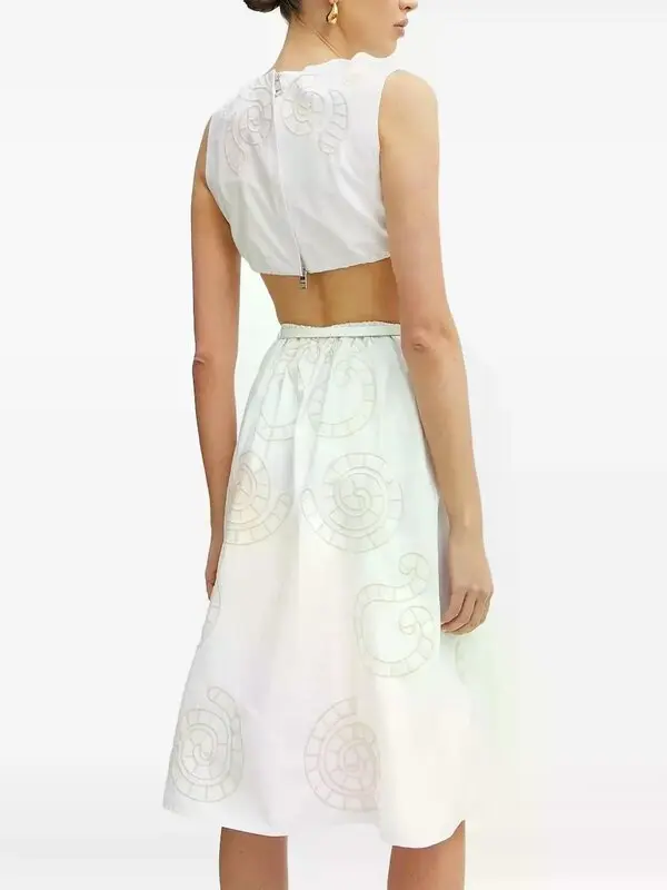SILVIAN HEACH Embroidered Cut-out Midi Dress