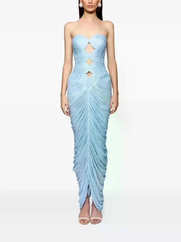 ANA RADU Cut-out Draped Midi Dress