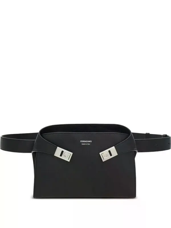 FERRAGAMO Bridge Closure Belt Bag - Black
