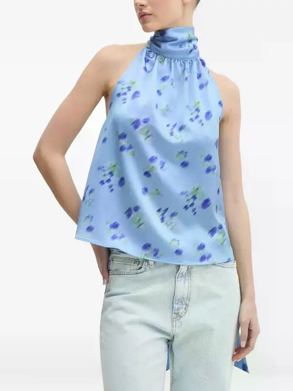 Hugo Floral-print Halter-neck Top