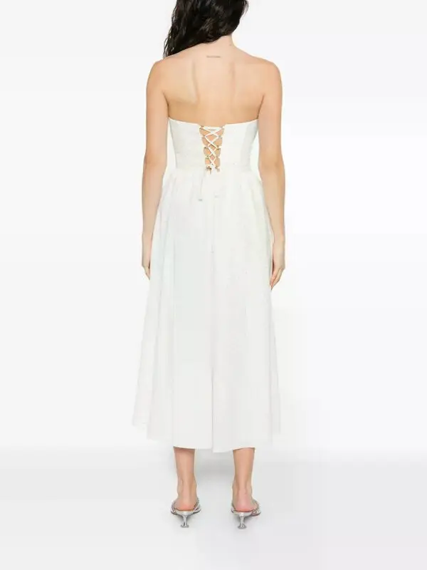NISSA Bow-detailed Strapless Midi Dress