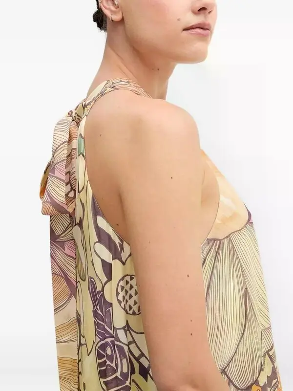 SANDRO FERRONE Floral-print Halter-neck Maxi Dress