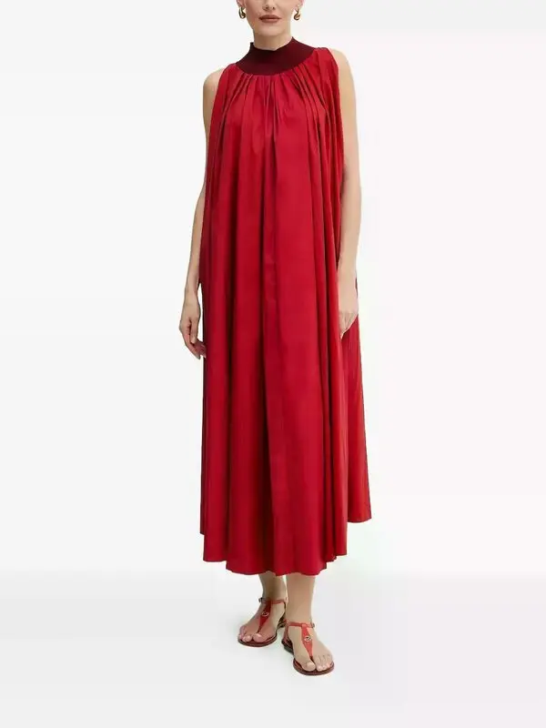 Liviana Conti High-neck Pleated Maxi Dress