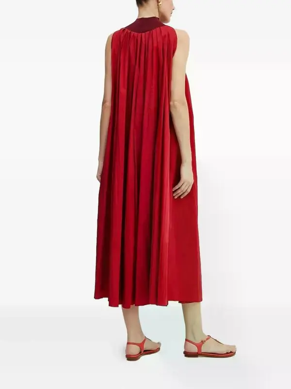 Liviana Conti High-neck Pleated Maxi Dress