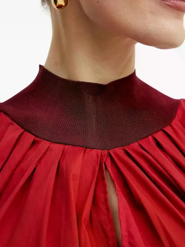 Liviana Conti High-neck Pleated Maxi Dress