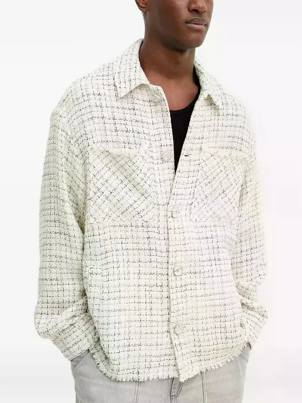 IRO PARIS Tweed Frayed-edge Shirt Jacket