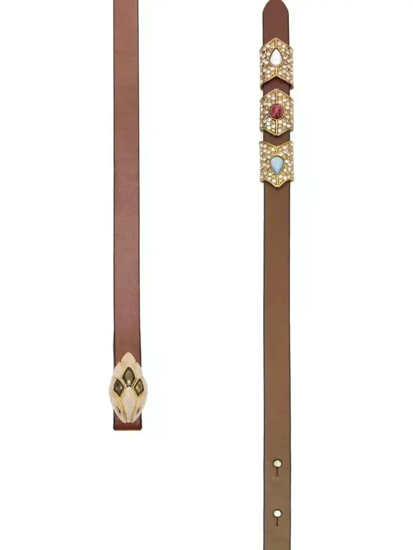 Roberto Cavalli Crystal-embellished Belt - Brown