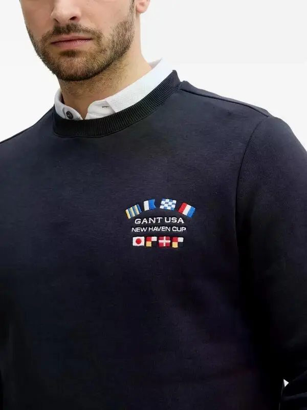 Gant Crew-neck Sweatshirt With Flag Embroidery