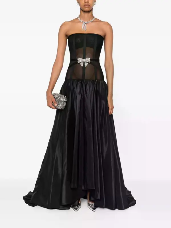 NISSA Bow-embellished Maxi Dress