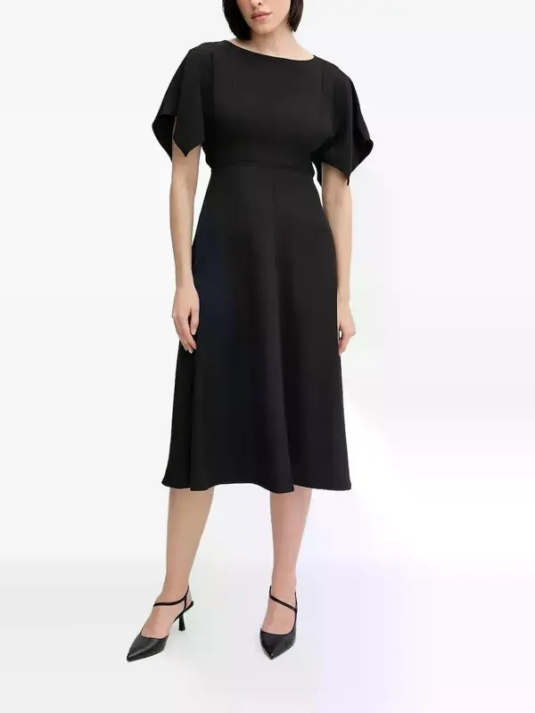 SANDRO FERRONE Flutter-sleeve Midi Dress - Black