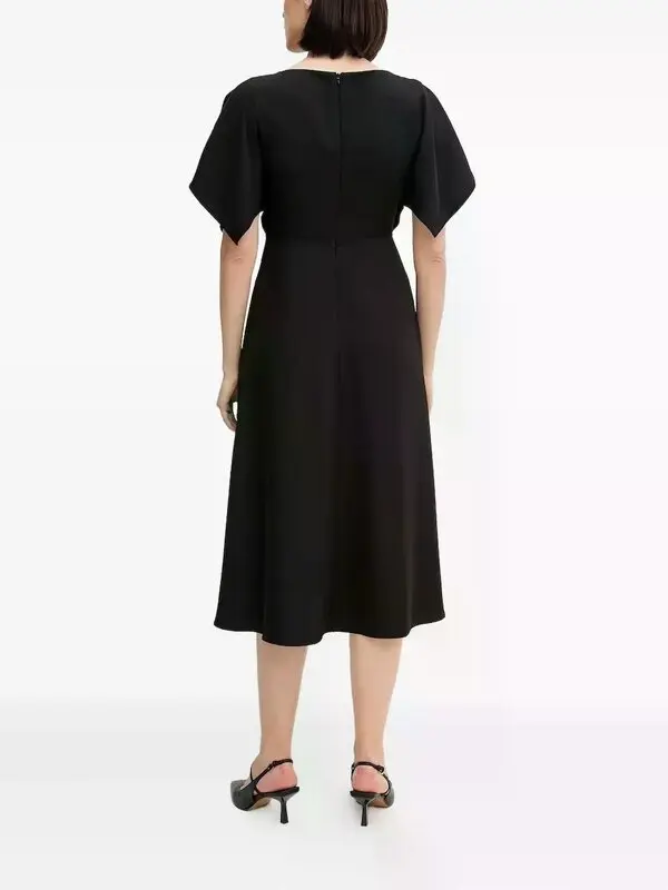 SANDRO FERRONE Flutter-sleeve Midi Dress - Black