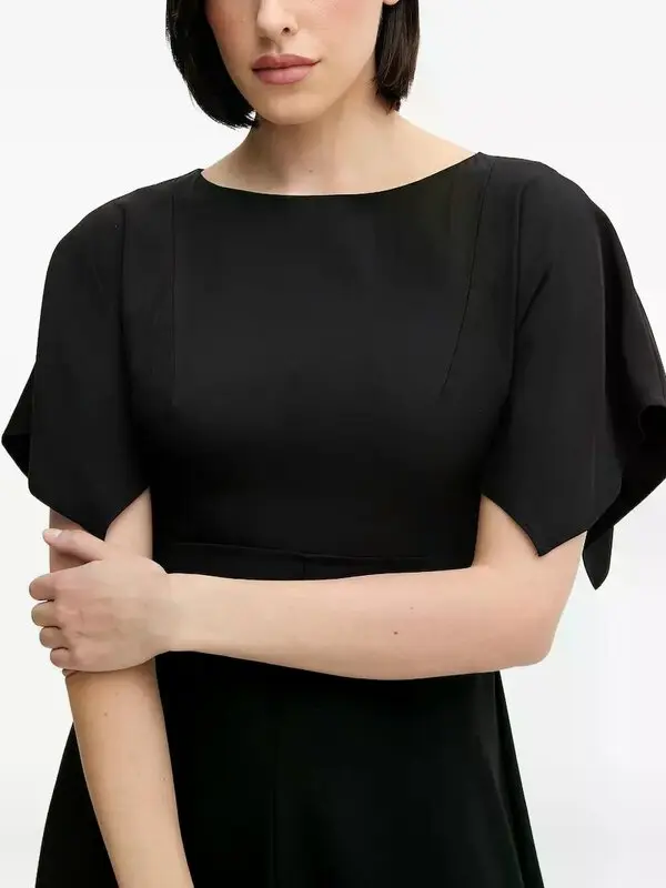 SANDRO FERRONE Flutter-sleeve Midi Dress - Black