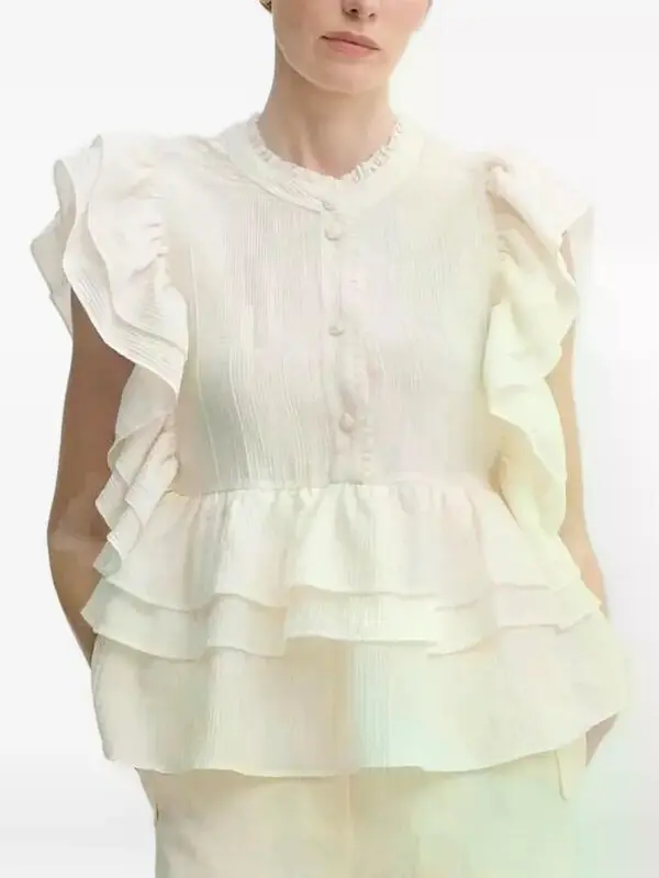 Munthe Fulton Ruffled Tiered Blouse - Neutrals