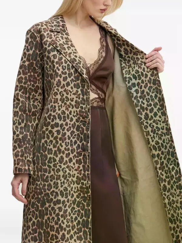 NEVER FULLY DRESSED Leopard Print Belted Coat