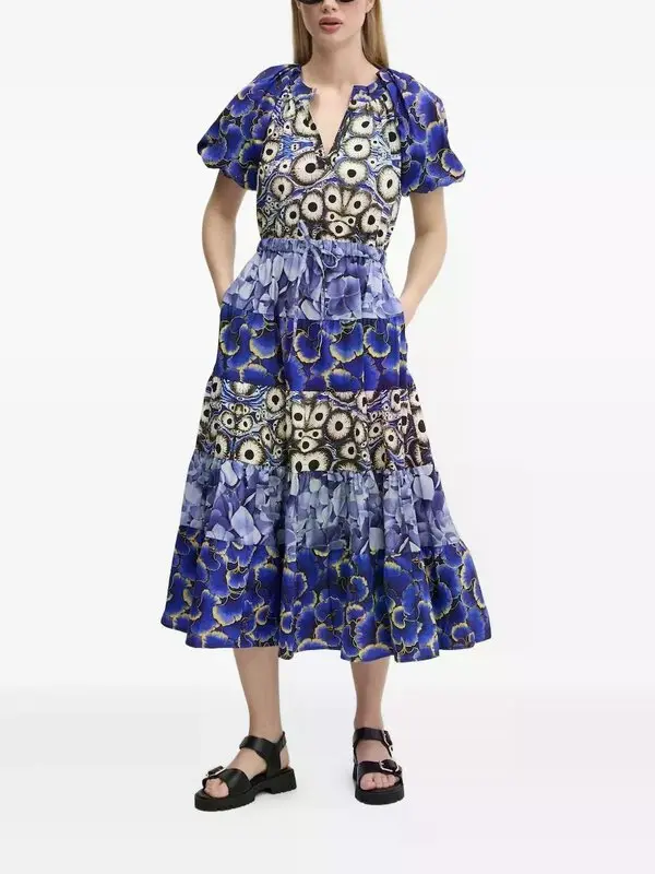 Desigual Puff-sleeve Tiered Dress