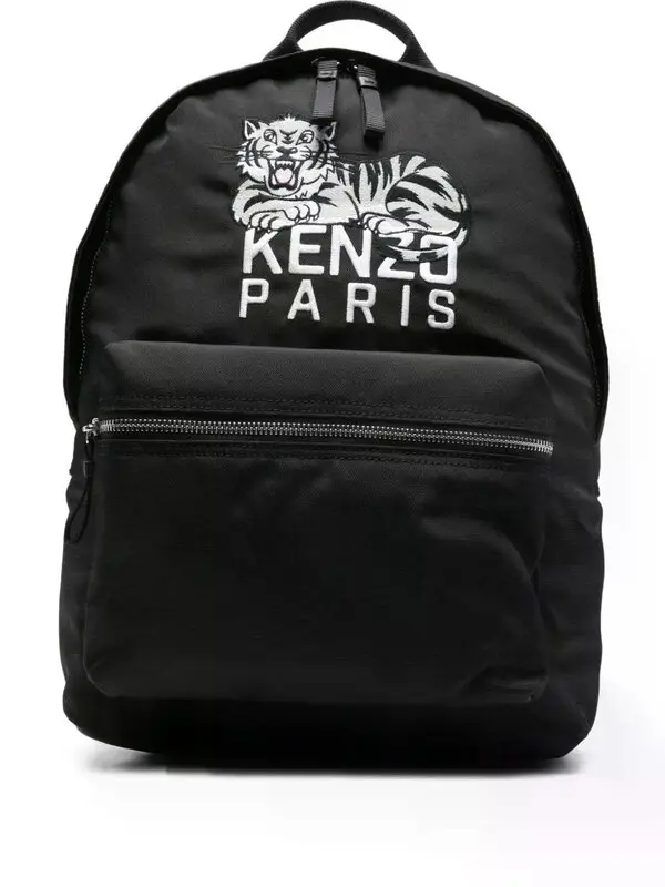 Kenzo Logo-embroidered Backpack - Black