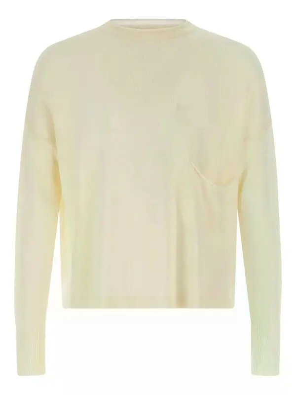 MA'RY'YA Round-neck Sweater With Pocket - Neutrals