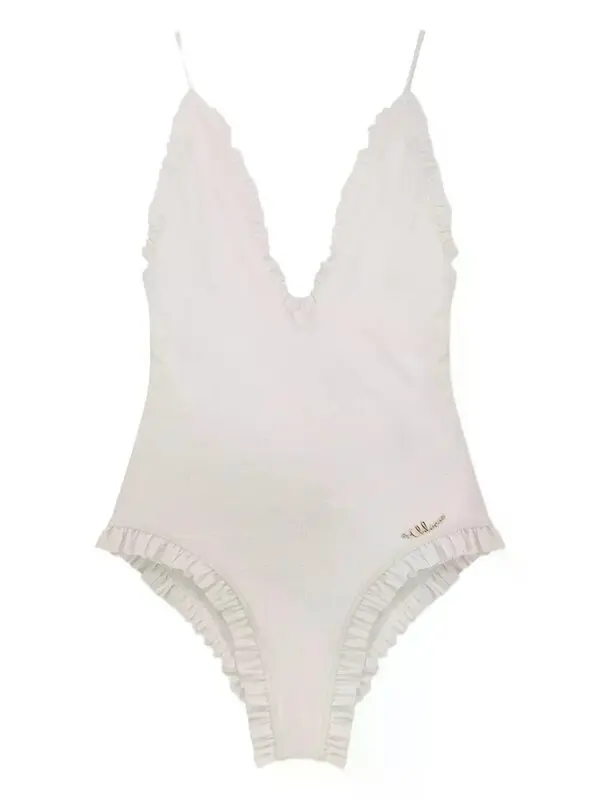Chloé Embroidered Swimsuit - White