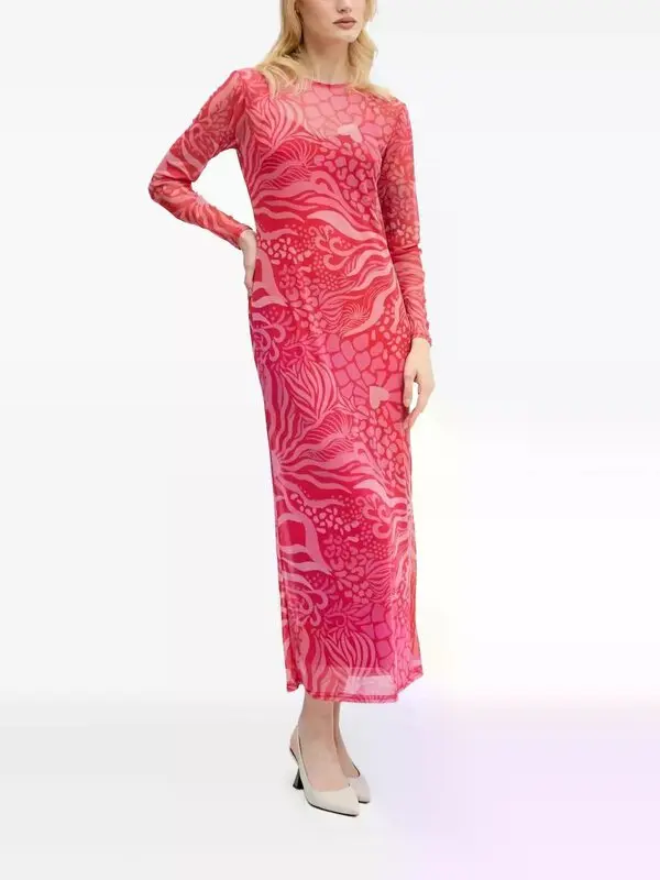 NEVER FULLY DRESSED Abstract-print Mesh Dress
