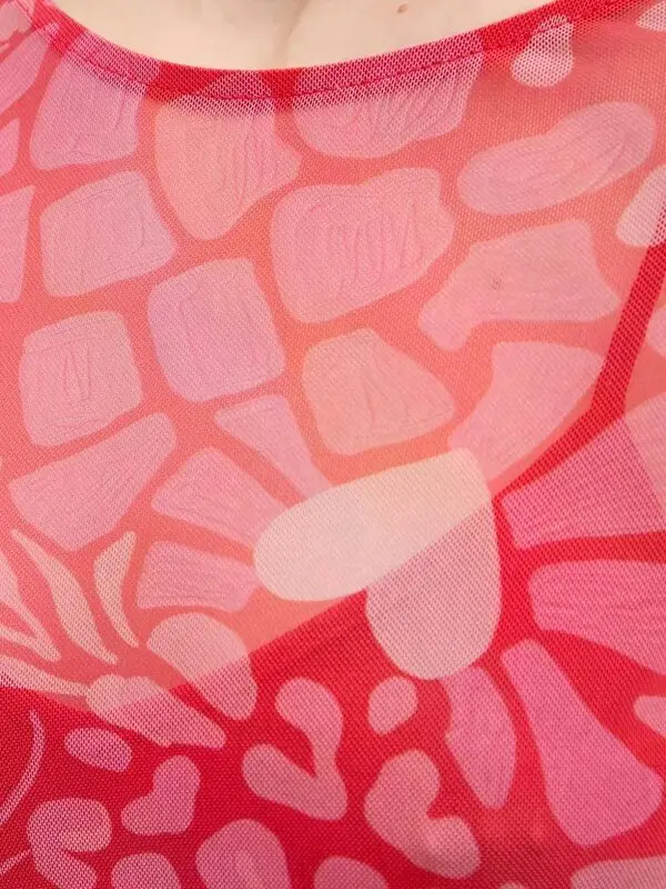 NEVER FULLY DRESSED Abstract-print Mesh Dress