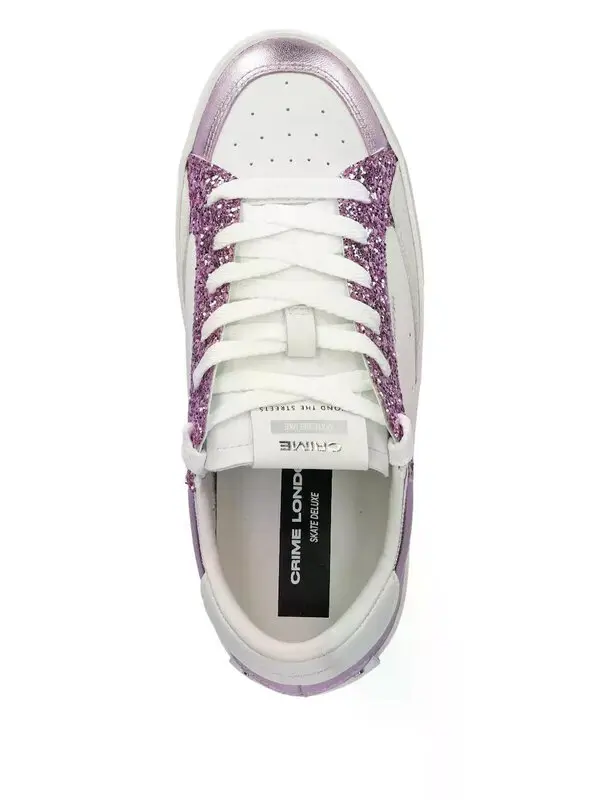 CRIME LONDON Glitter Panel Leather Sneakers