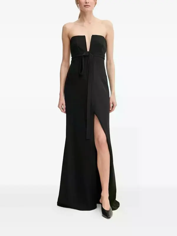 SANDRO FERRONE Tie-front Strapless Maxi Dress