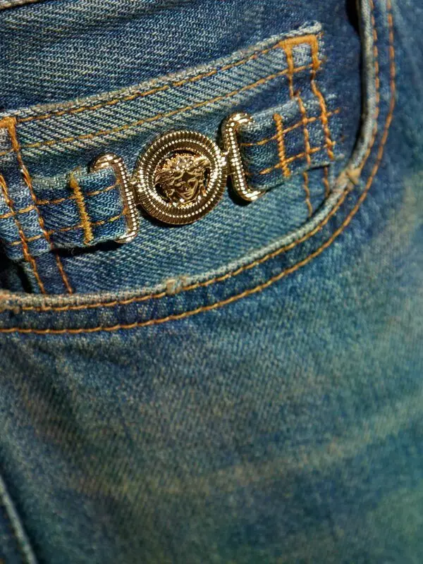 Versace Logo-plaque Cotton Jeans