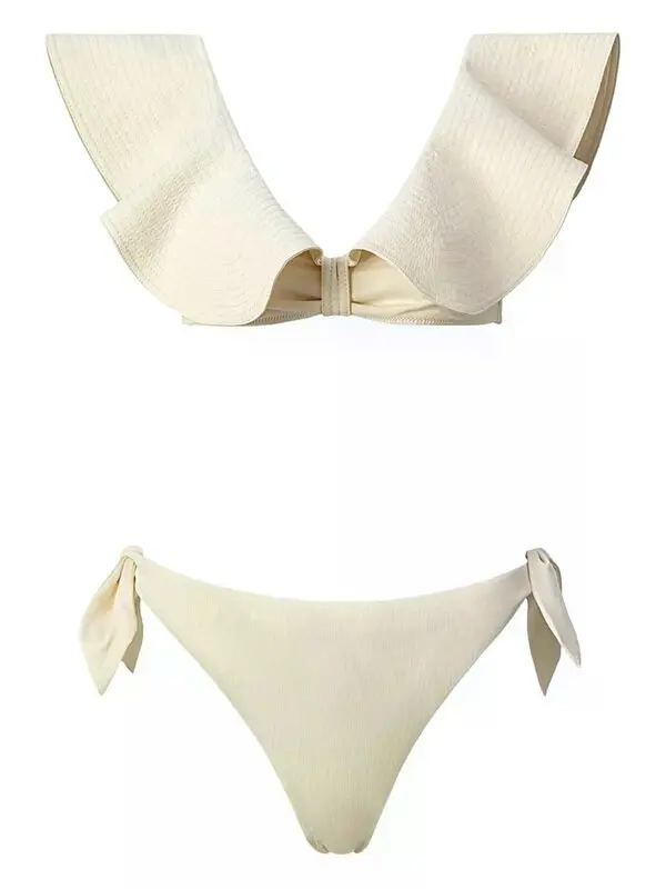 SOFIA ERHAN Ruffled Trim Bikini - Neutrals