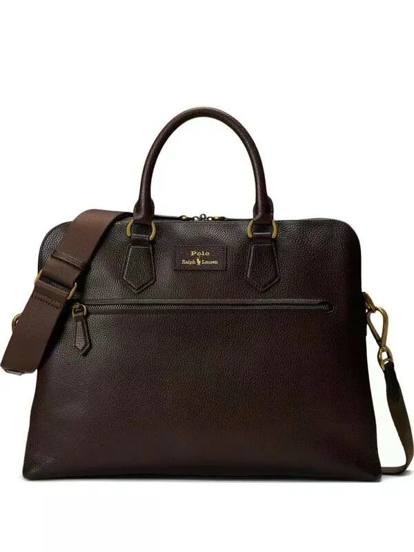 Polo Ralph Lauren Pebble-leather Briefcase - Brown