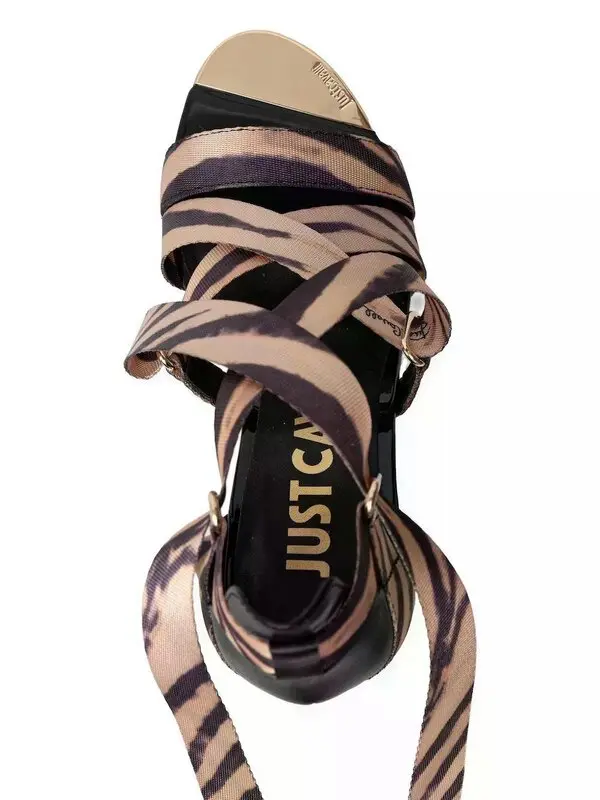 Just Cavalli Zebra-print Ribbon-tie Sandals