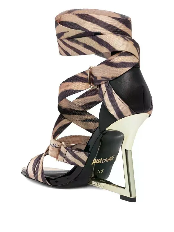 Just Cavalli Zebra-print Ribbon-tie Sandals