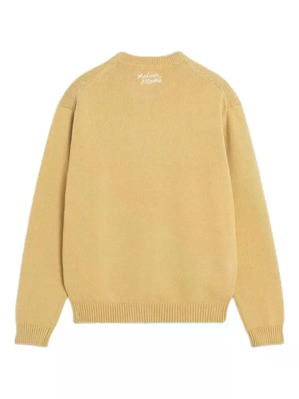 Maison Kitsuné Fox-intarsia Wool Sweater - Yellow