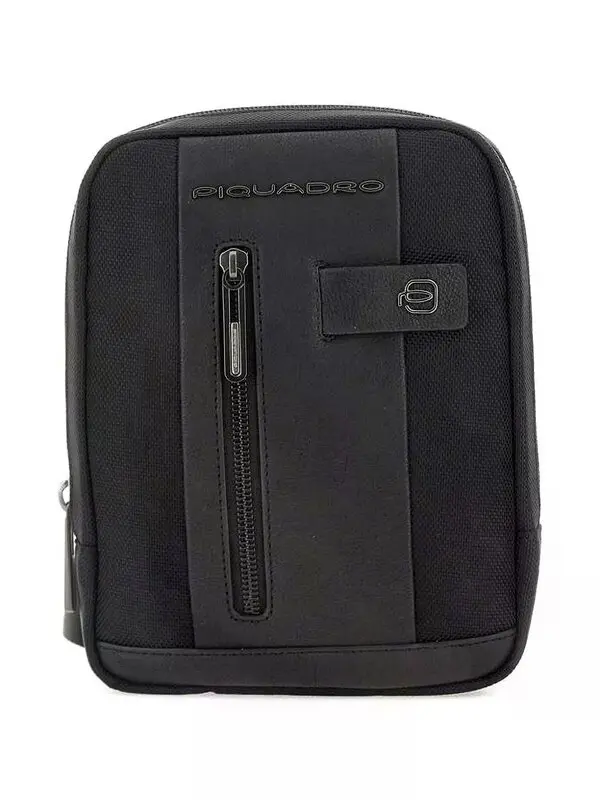 PIQUADRO Zip-fastening Embossed-logo Messenger Bag - Black