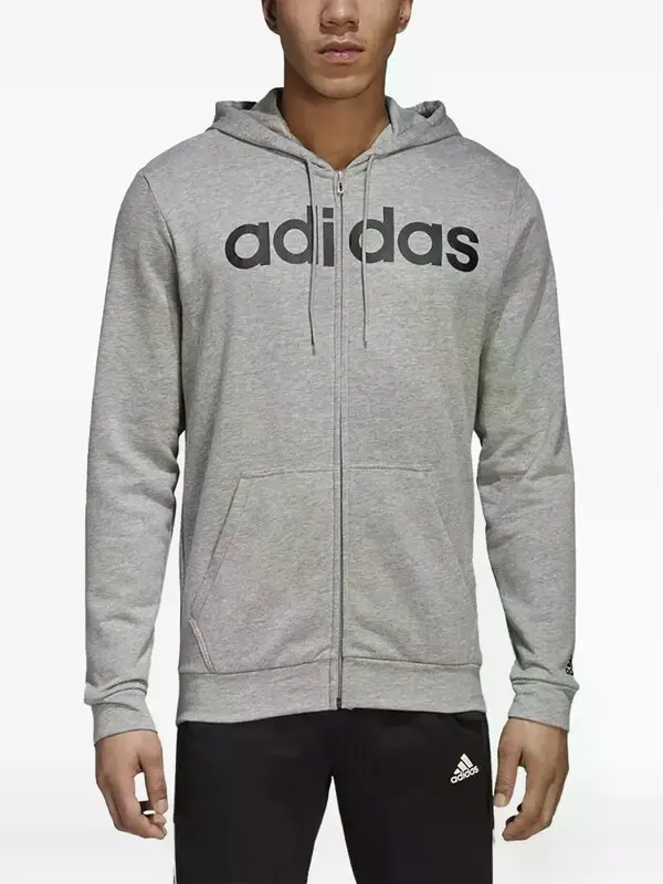 Adidas Essentials Logo-print Full-zip Hoodie