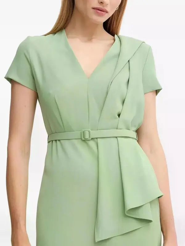 SANDRO FERRONE V-neck Belted Midi Dress
