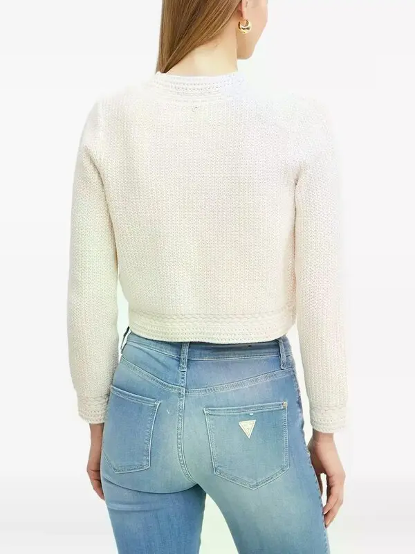 Guess Cable-knit Cropped Cardigan