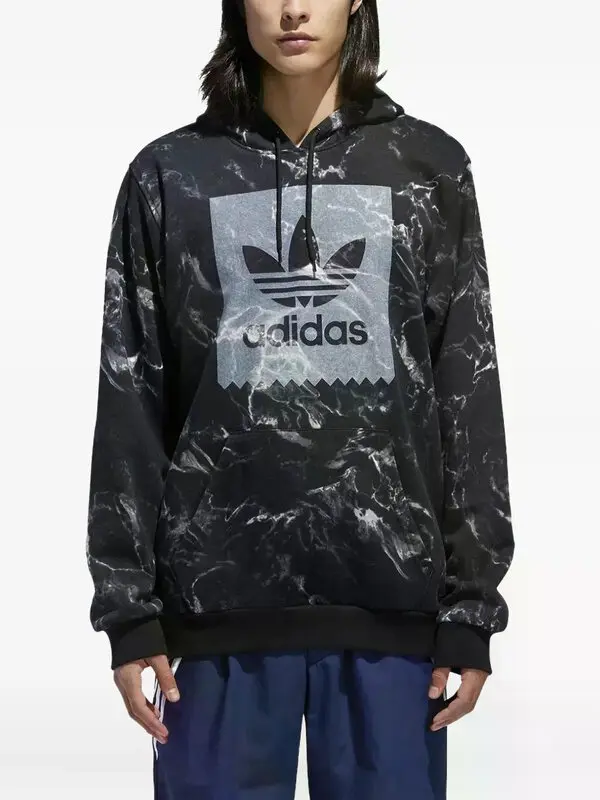 Adidas Marble-print Logo Hoodie