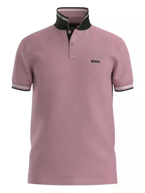 BOSS Contrast-collar Polo Shirt - Pink