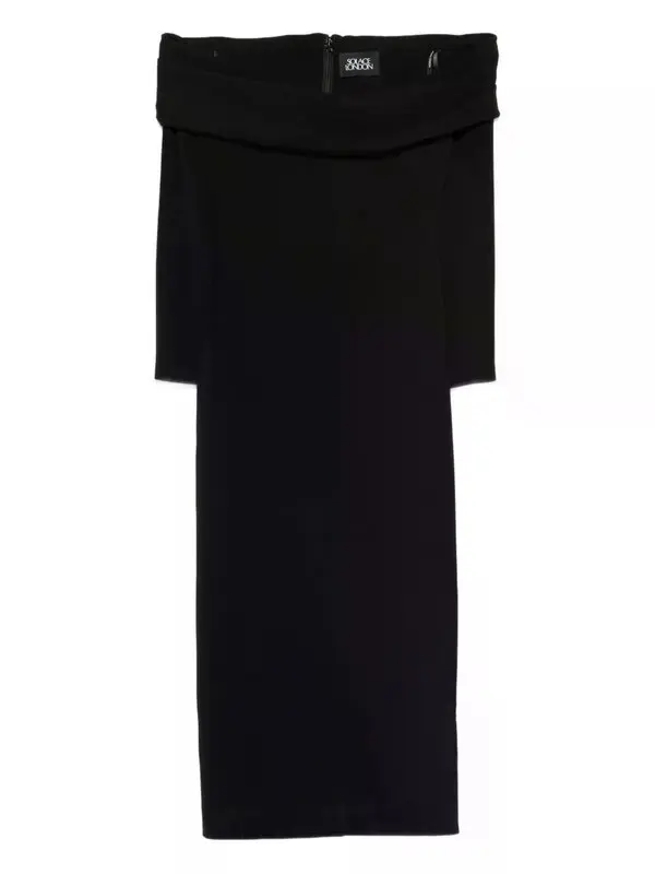 Solace London The Yuni Off-shoulder Midi Dress - Black