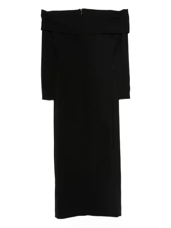 Solace London The Yuni Off-shoulder Midi Dress - Black