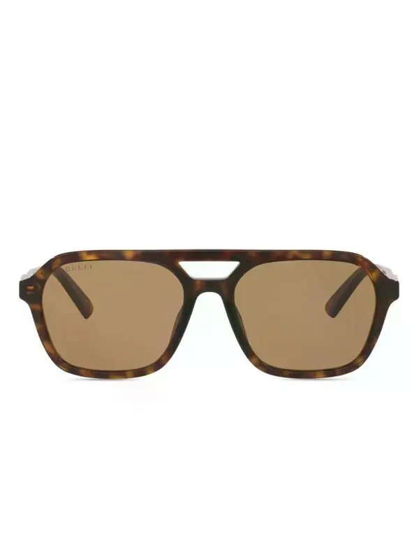 Gucci Geometric Frame Sunglasses - Brown