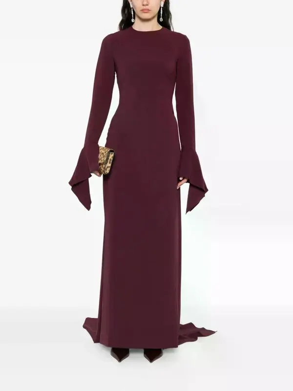 Solace London Blake Flared Sleeve Maxi Dress - Red