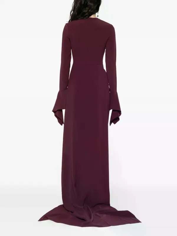 Solace London Blake Flared Sleeve Maxi Dress - Red